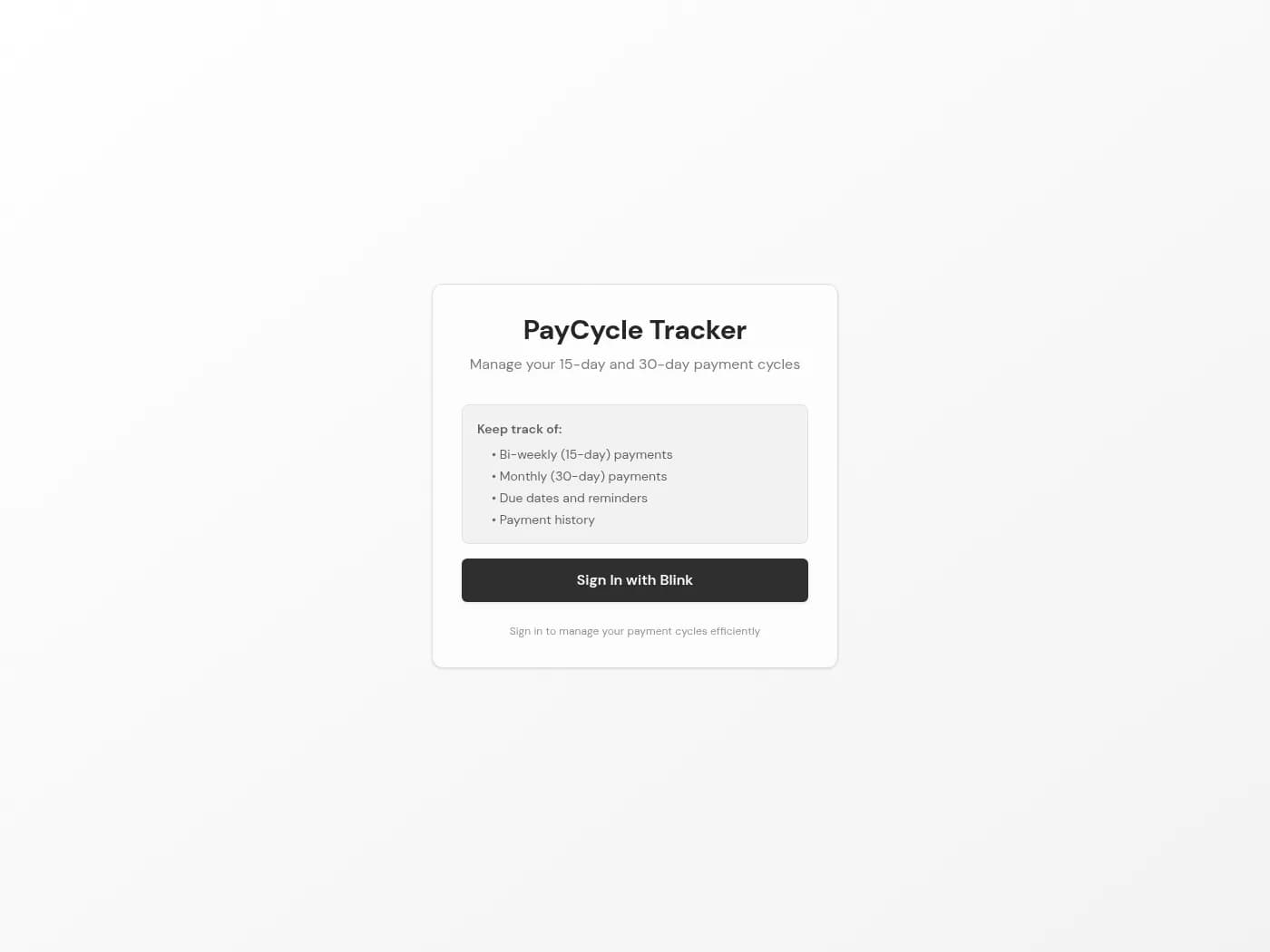 PayCycle Tracker