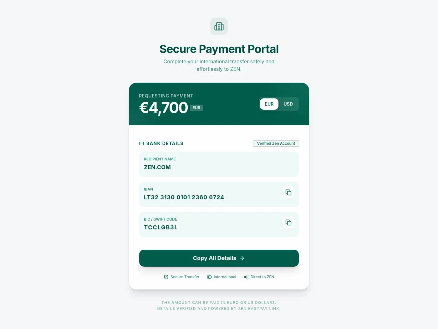Easy Payment Link