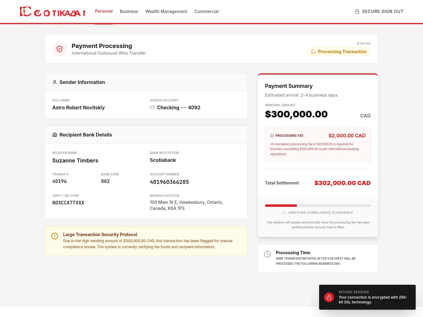 Payment Transfer Portal