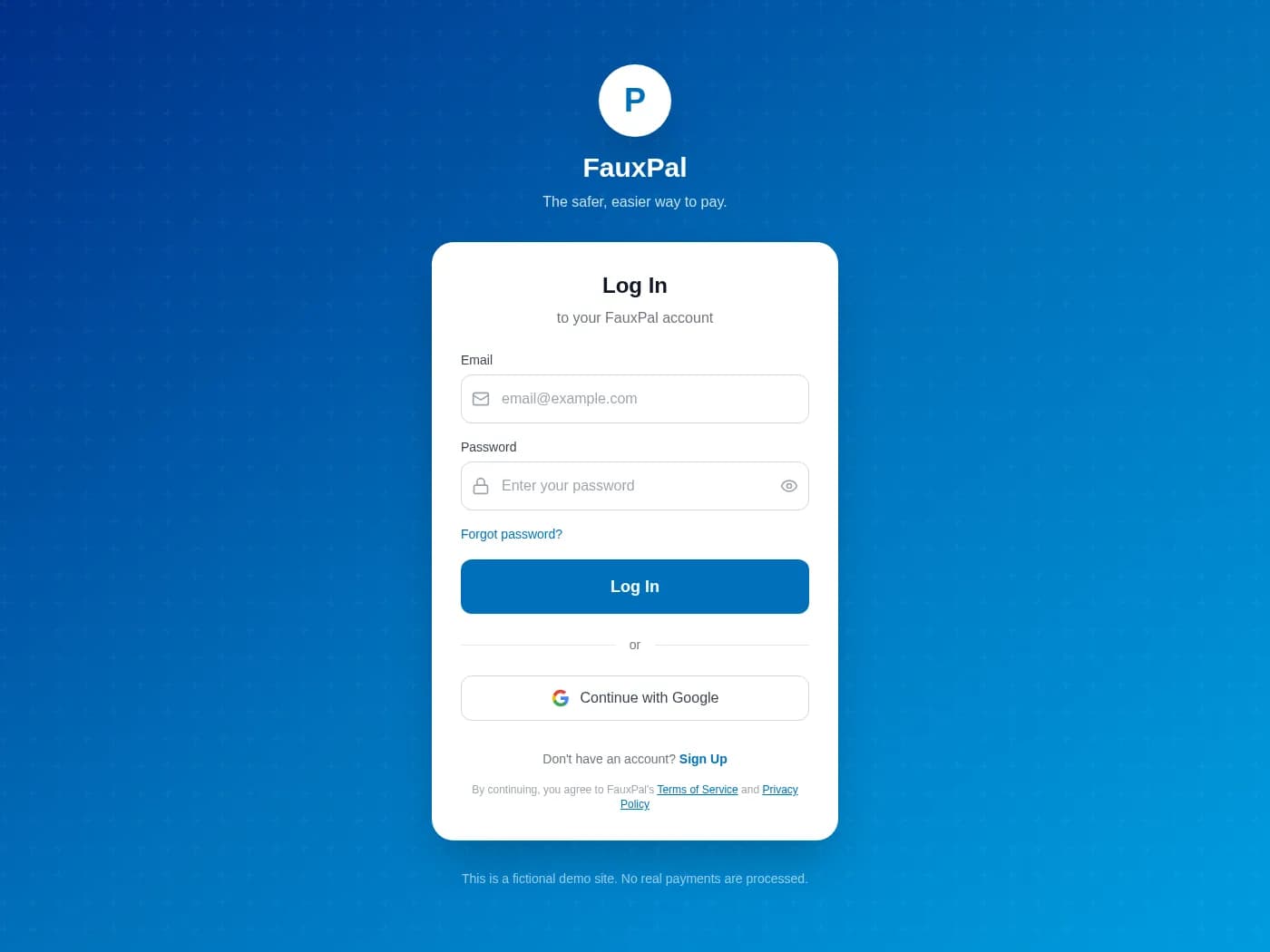 FauxPal Online Payments