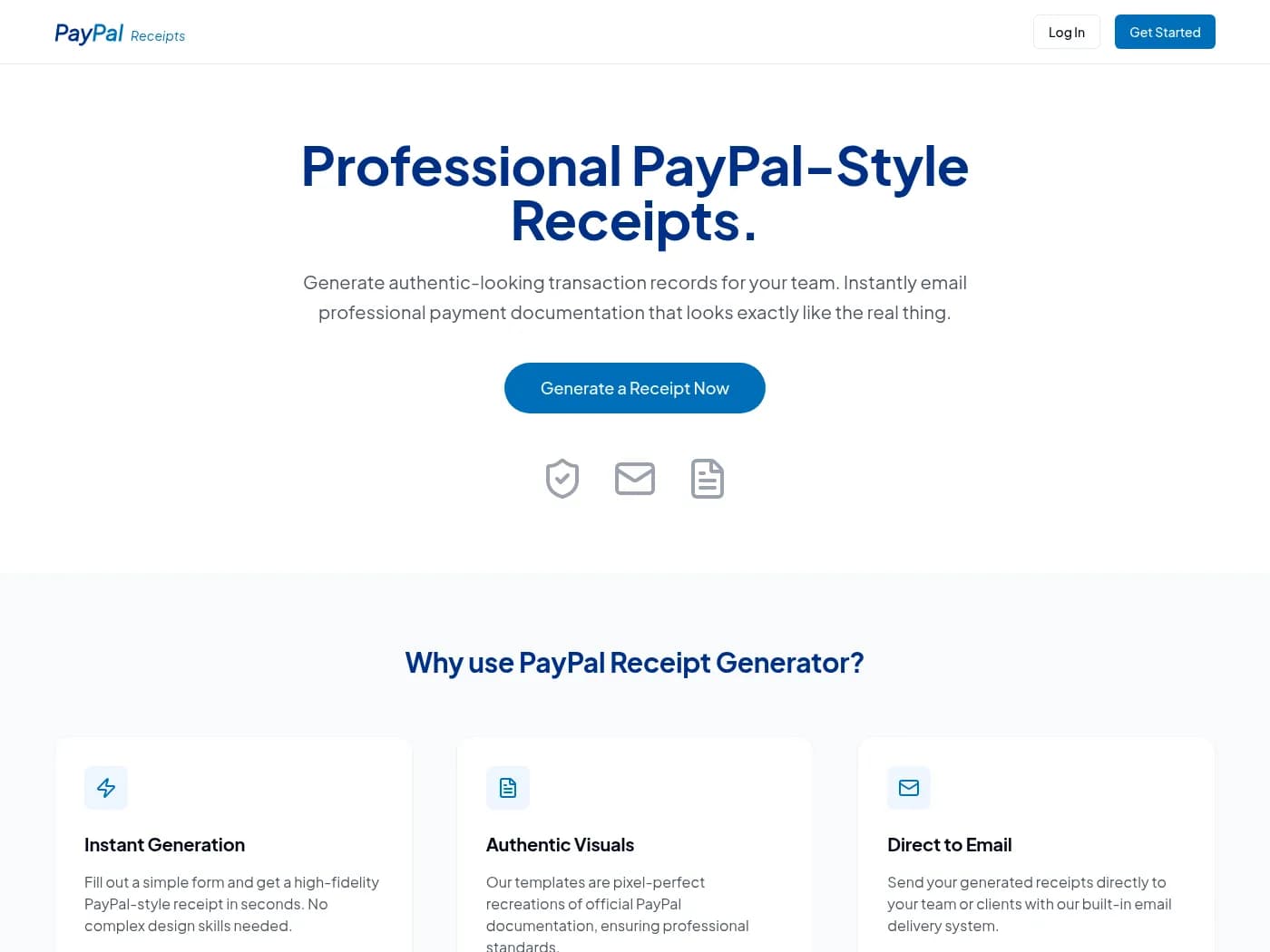 PayPal Receipt Generator