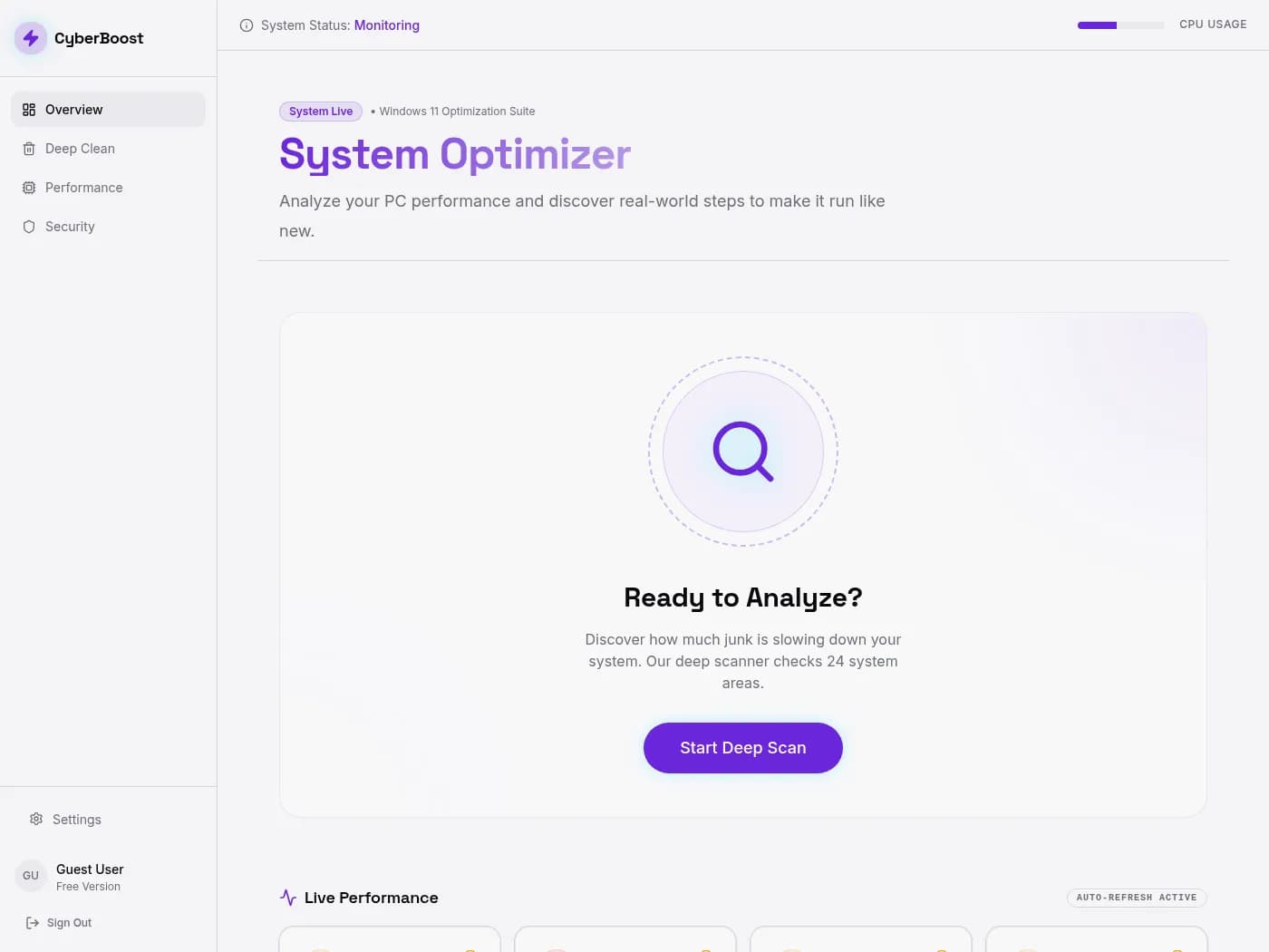 PC Cleaner Web App