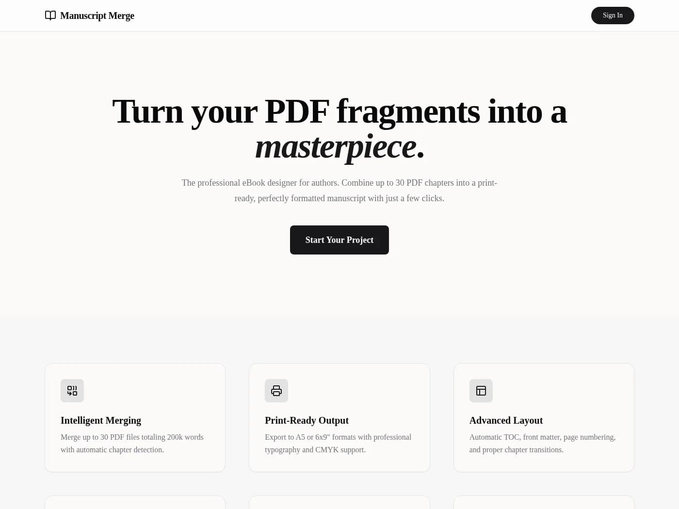 PDF Merge eBook Designer