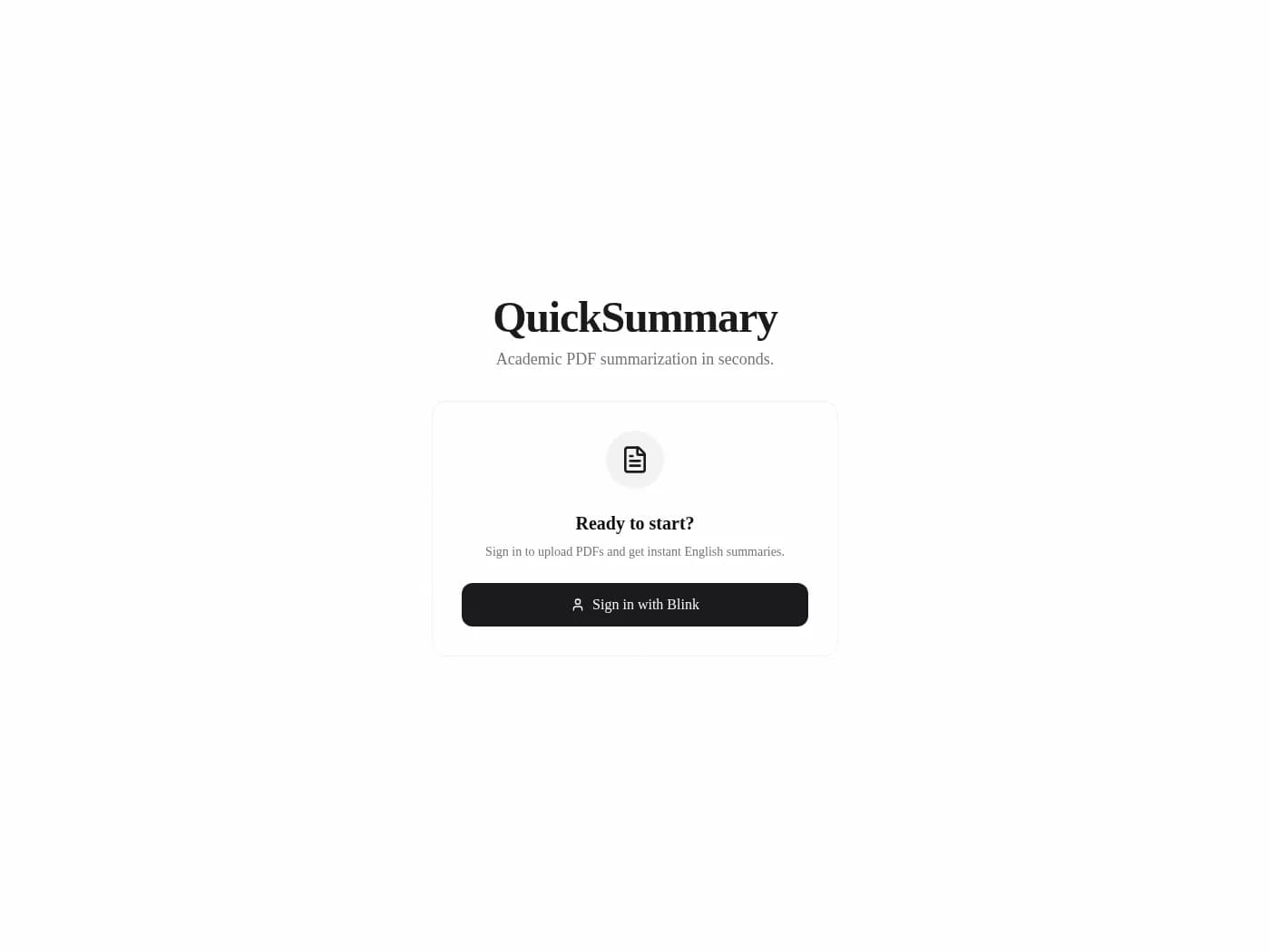 Quick PDF English Summarizer