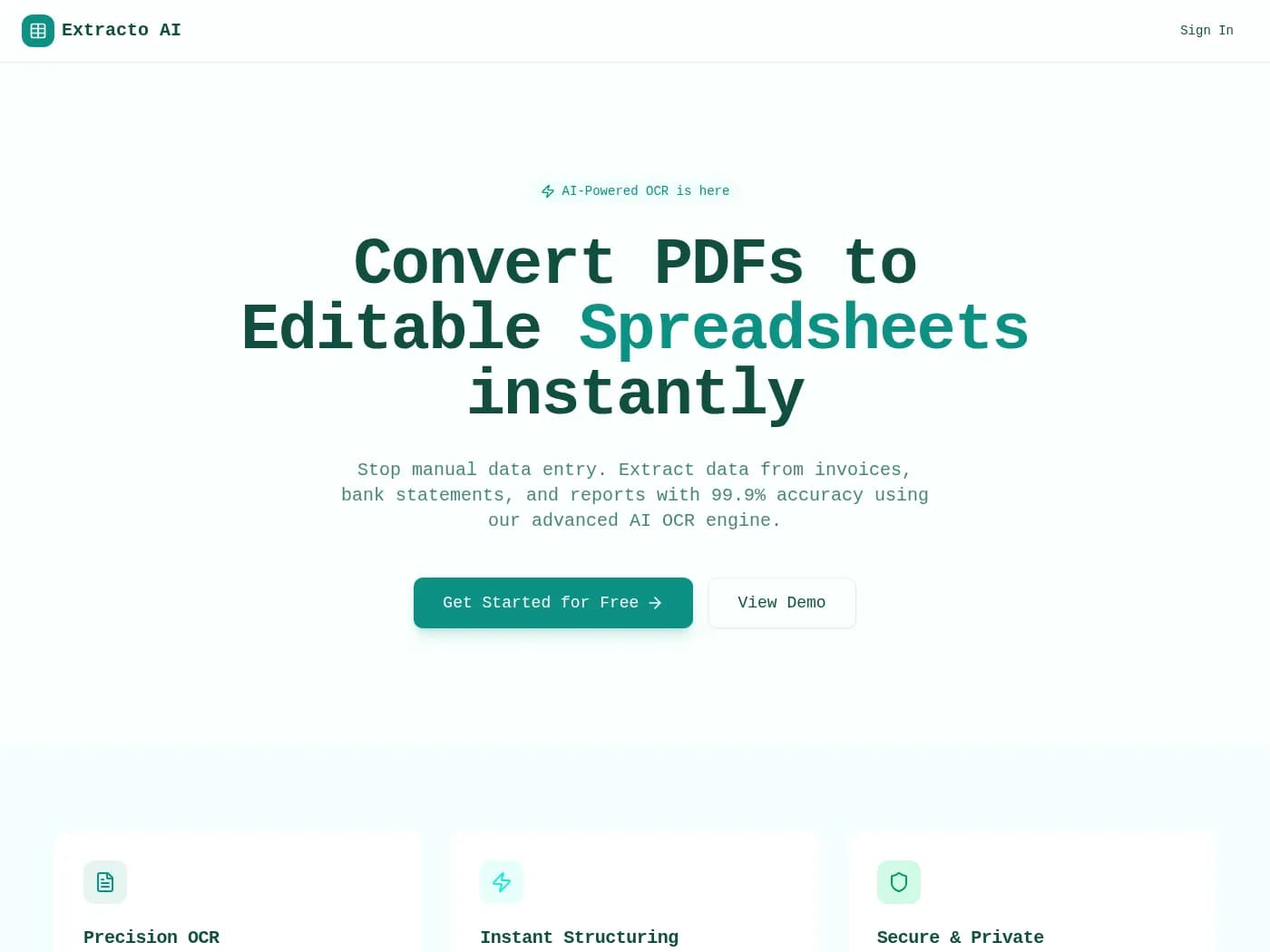 PDF to Excel AI Converter