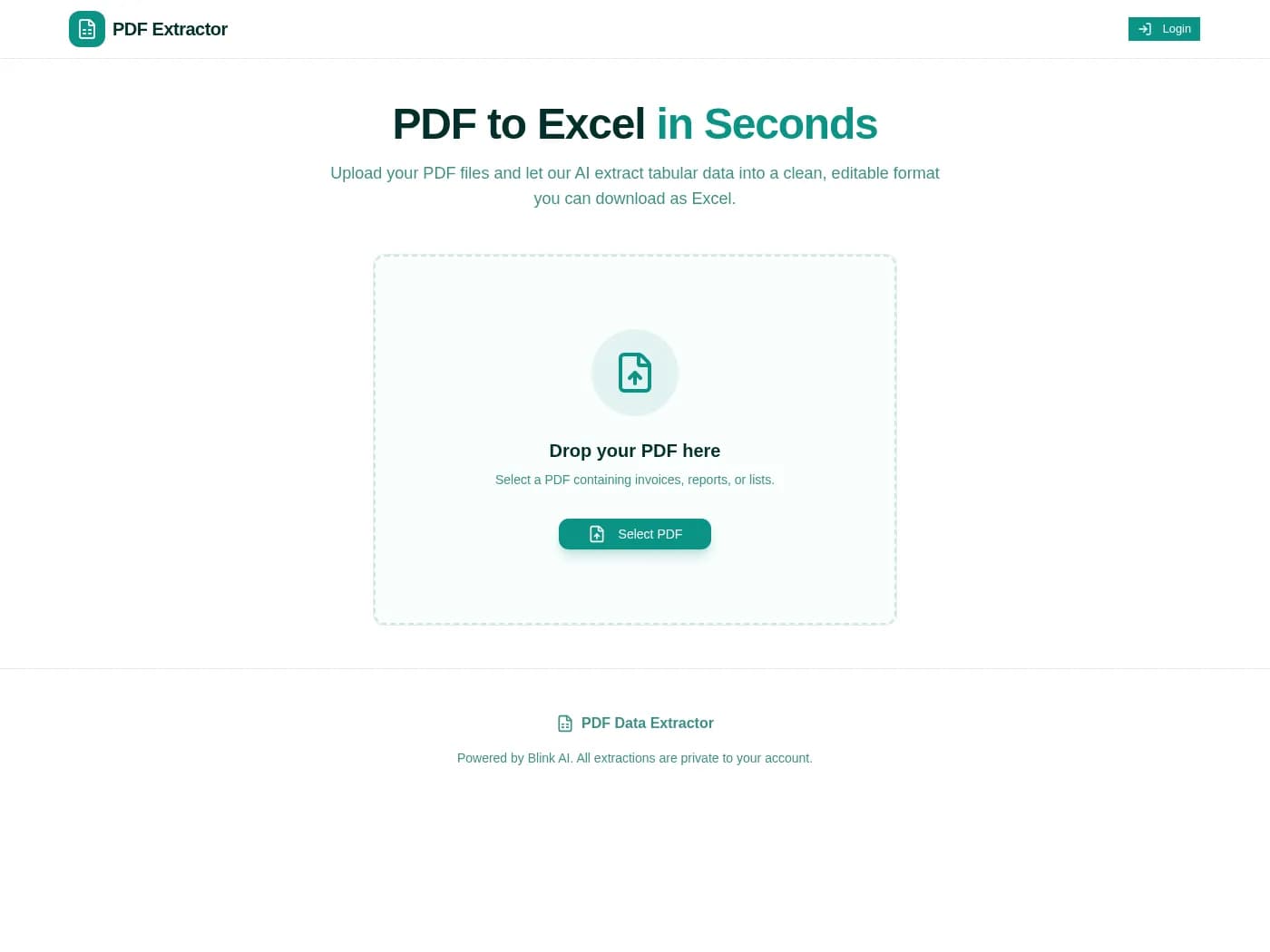 PDF to Excel Extractor