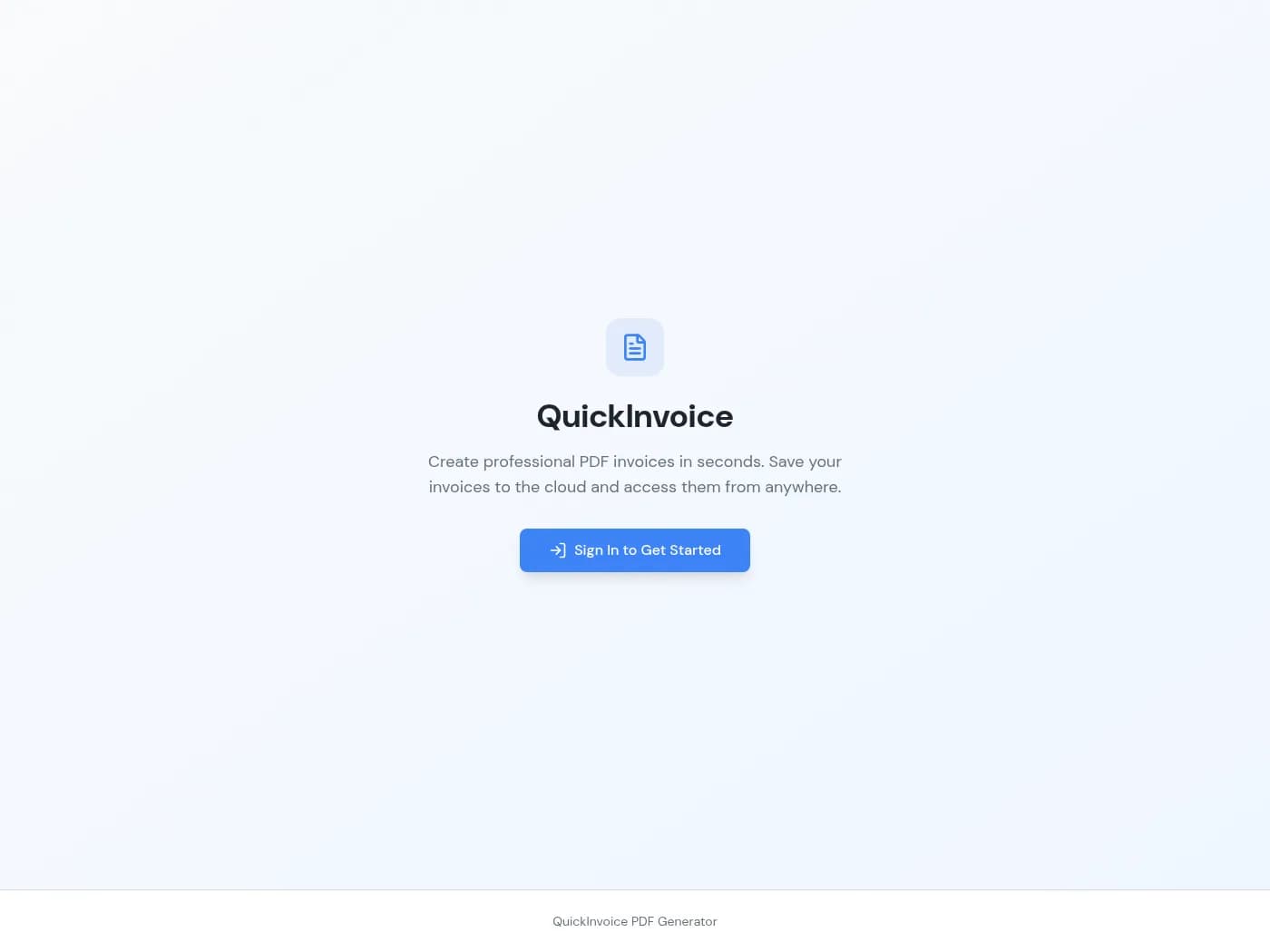 QuickInvoice PDF Generator