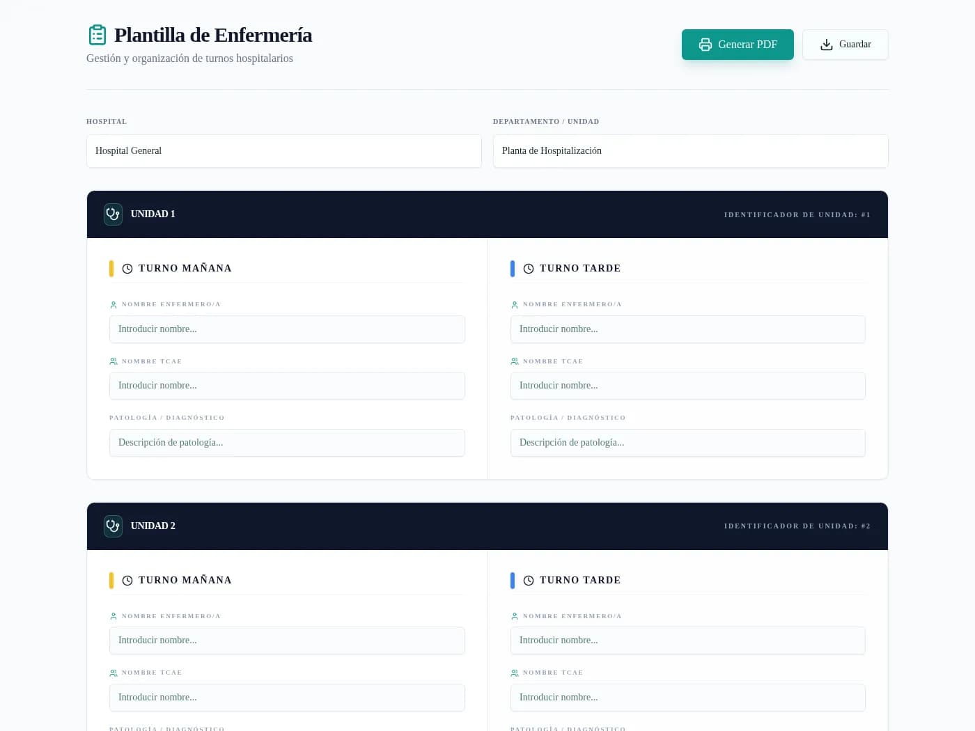 Editable PDF Nurse Template