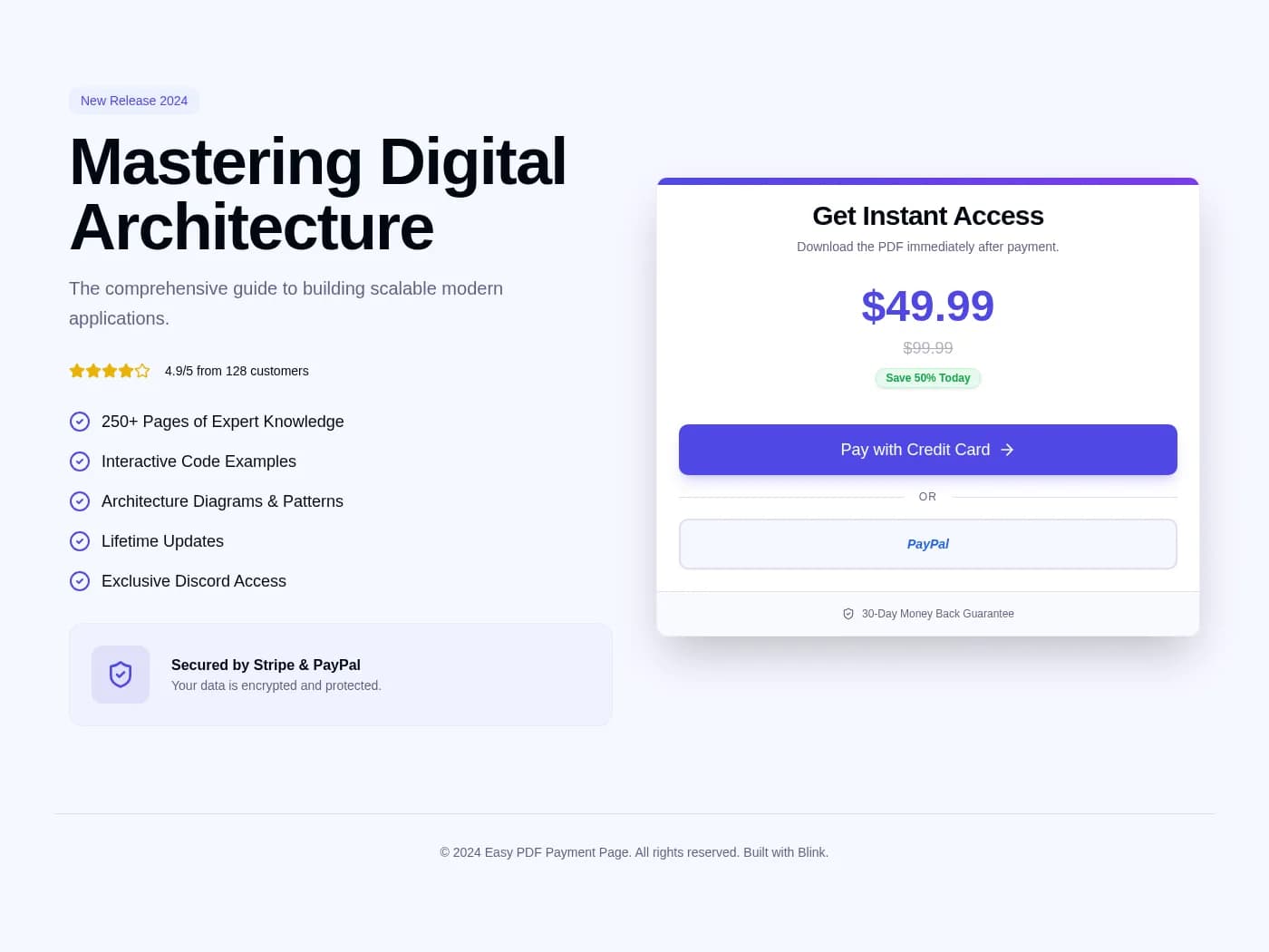 Easy PDF Payment Page