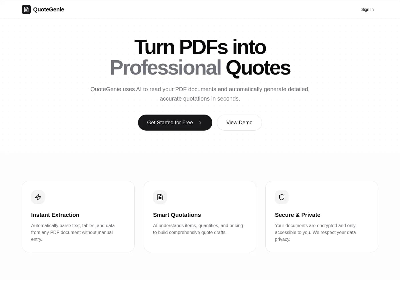 QuoteGenie AI Platform
