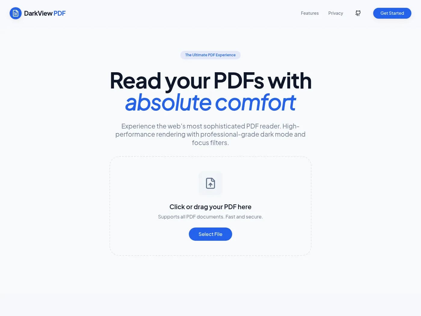 Dark Mode PDF Reader