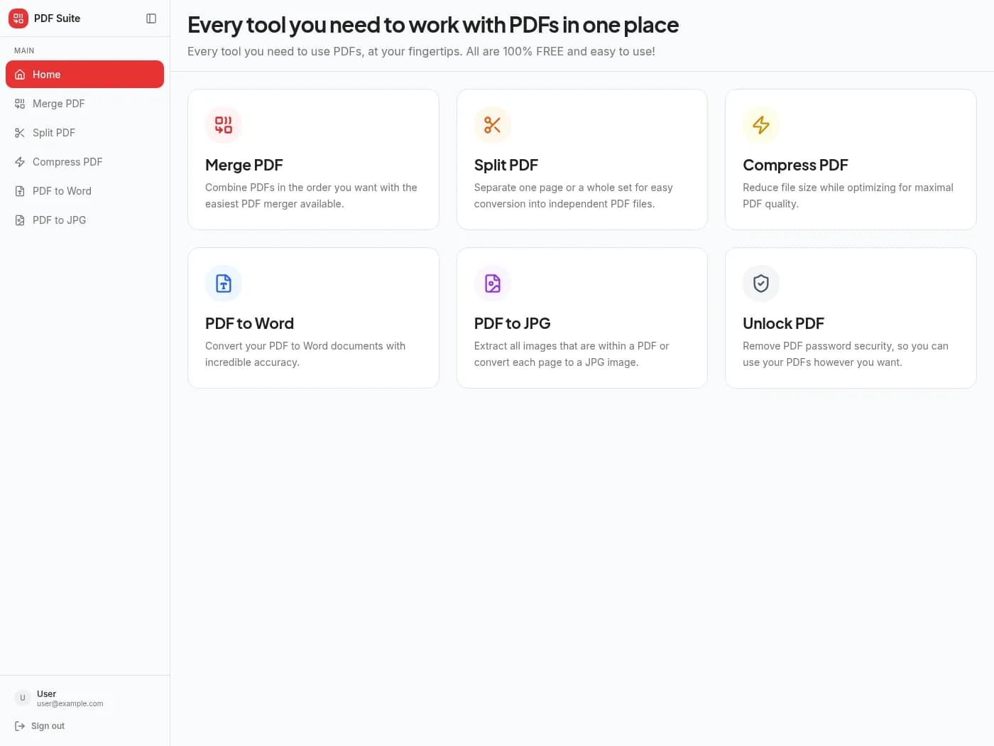 PDF Suite Web Clone