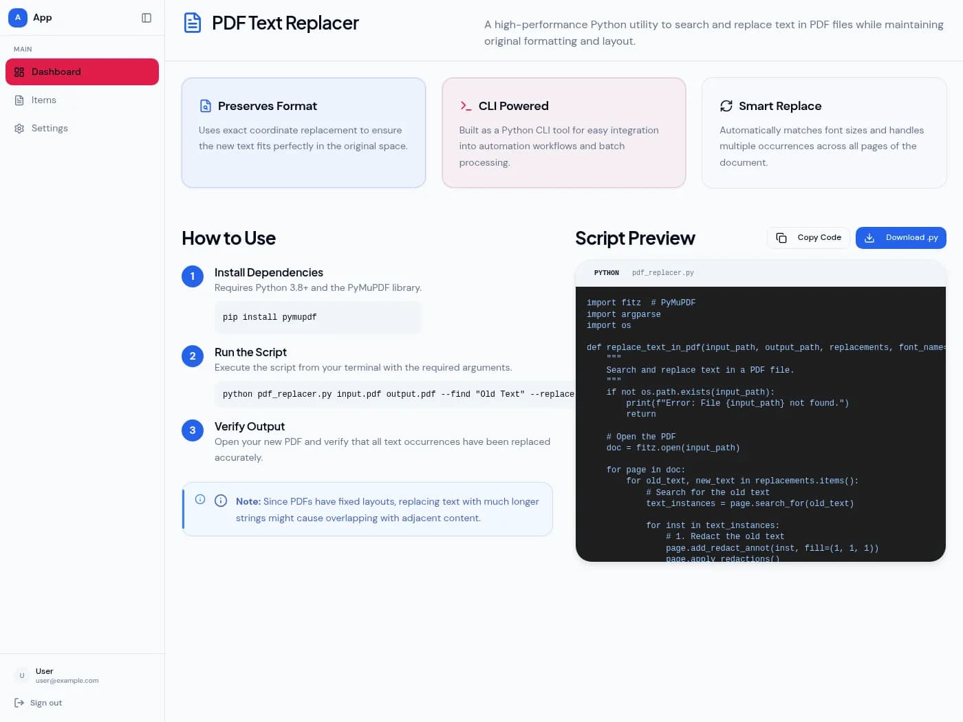 PDF Text Replacer