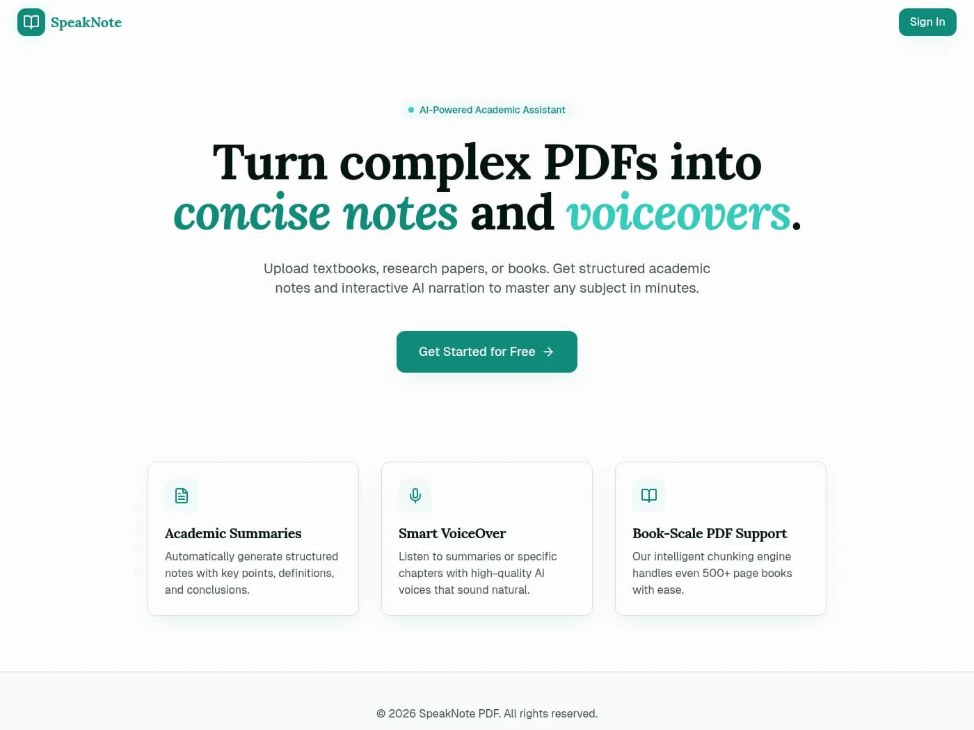 SpeakNote PDF Reader