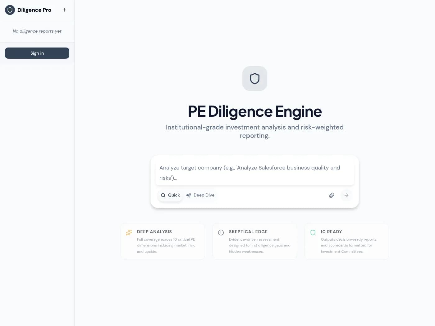 PE Diligence Pro