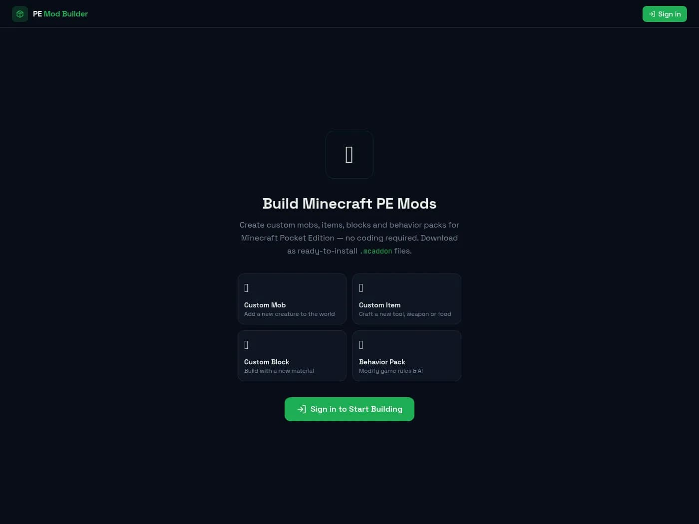 Pocket Edition Mod Builder