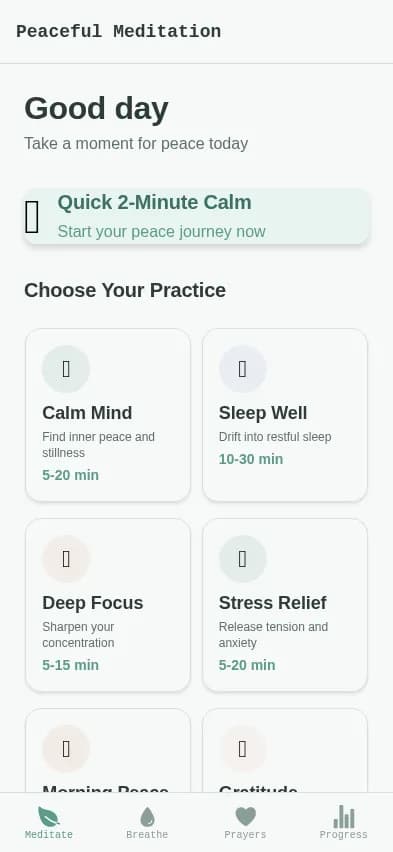 Peaceful Meditate App