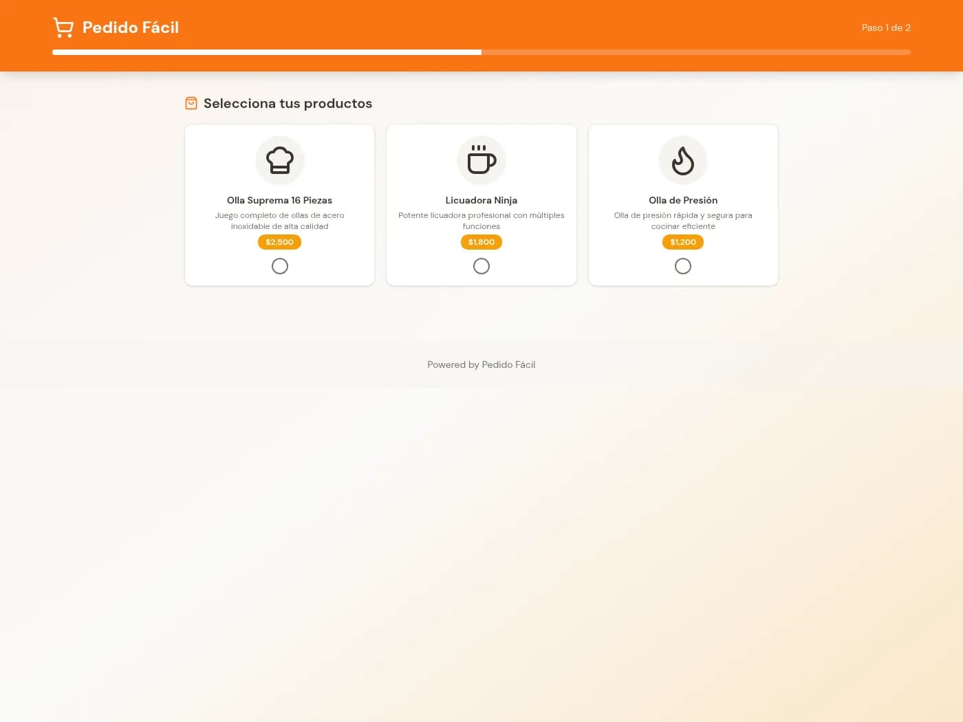 Pedido Fácil Web