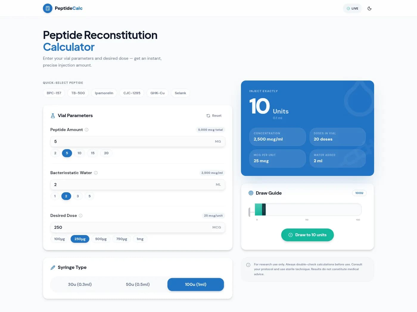 PeptideMix Calculator