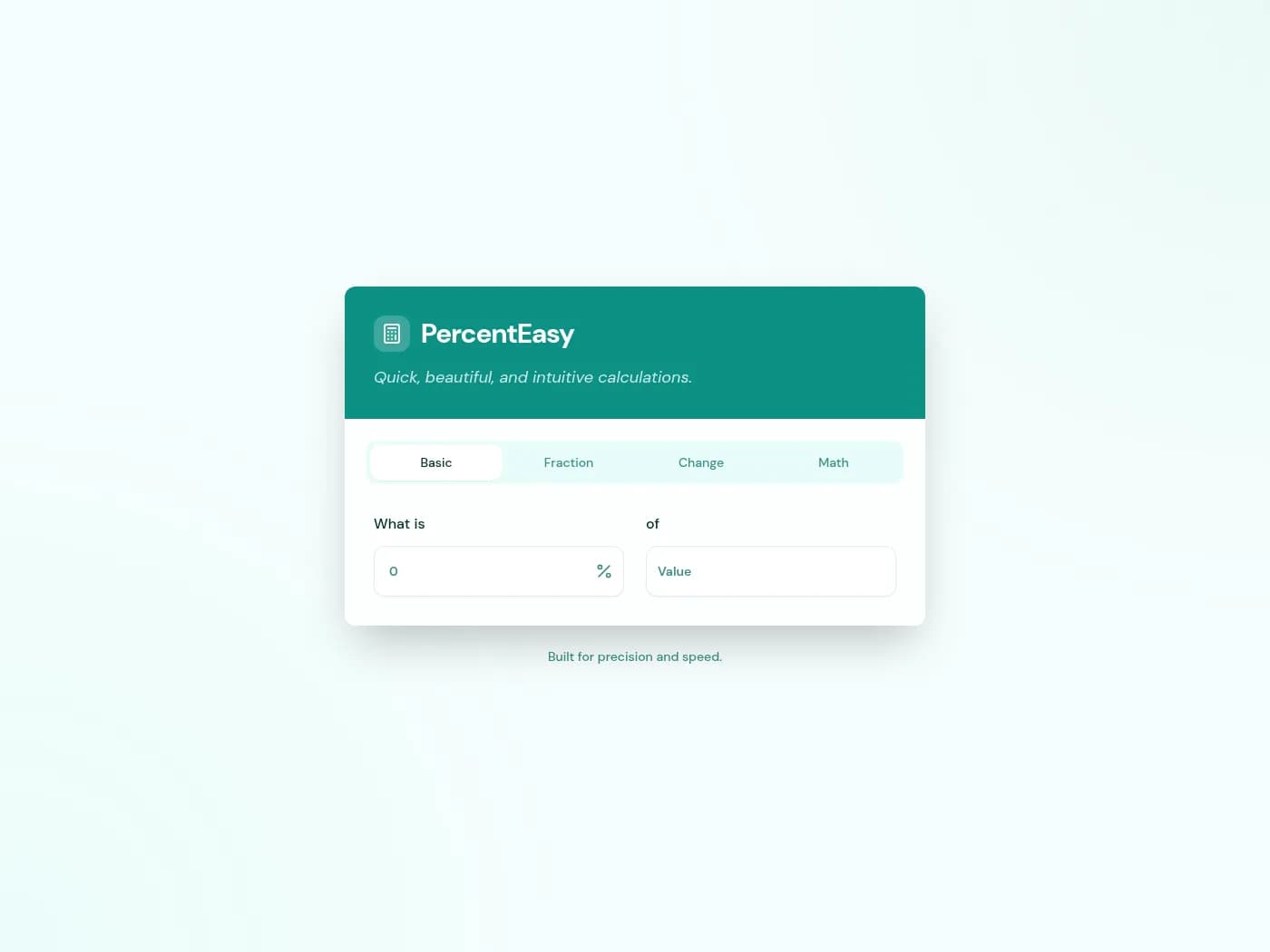 PercentEasy Calculator