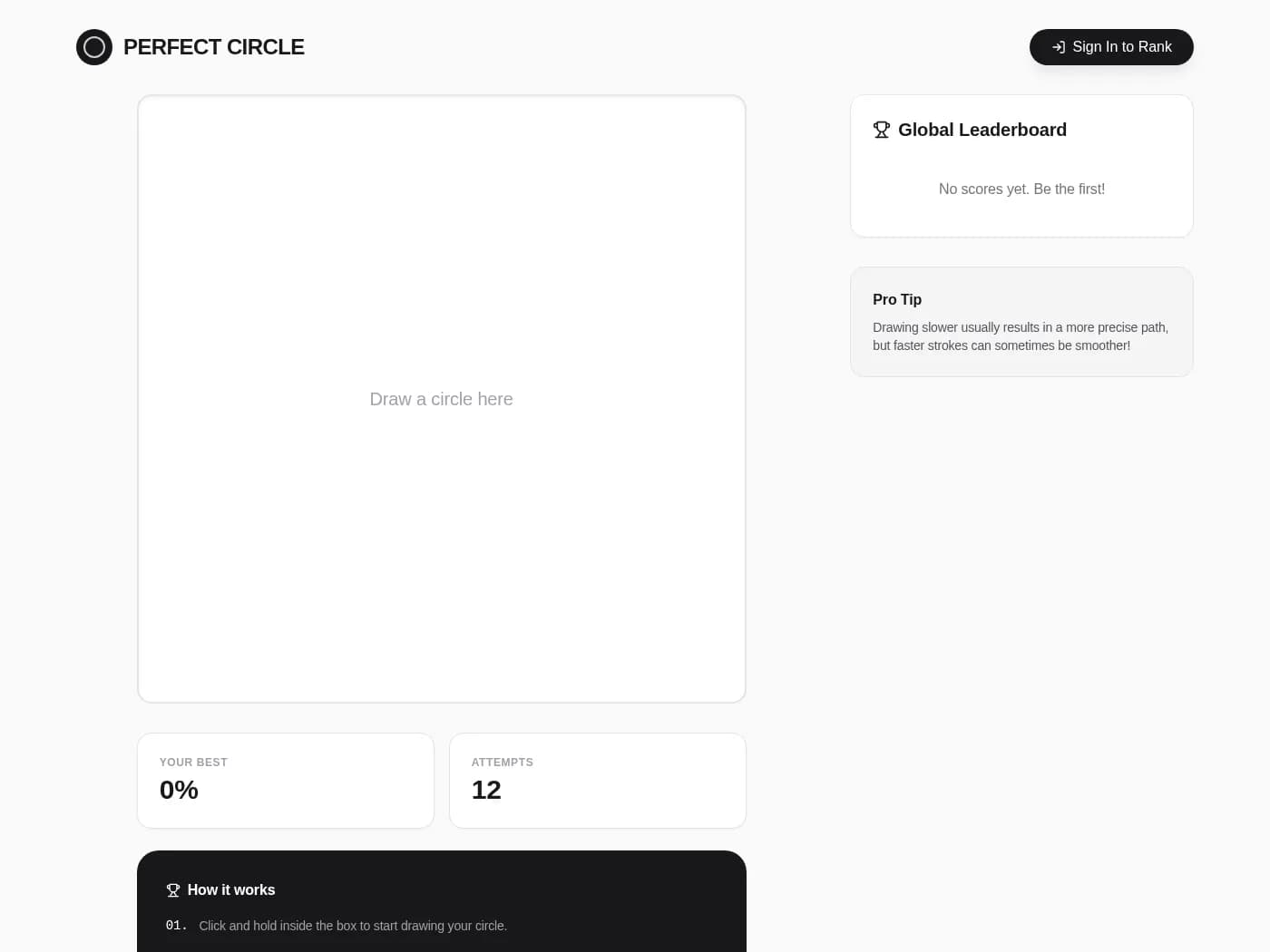 Perfect Circle Game