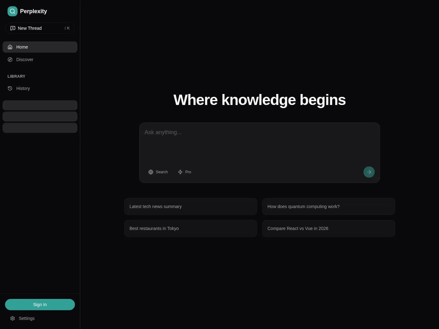 Perplexity AI Clone