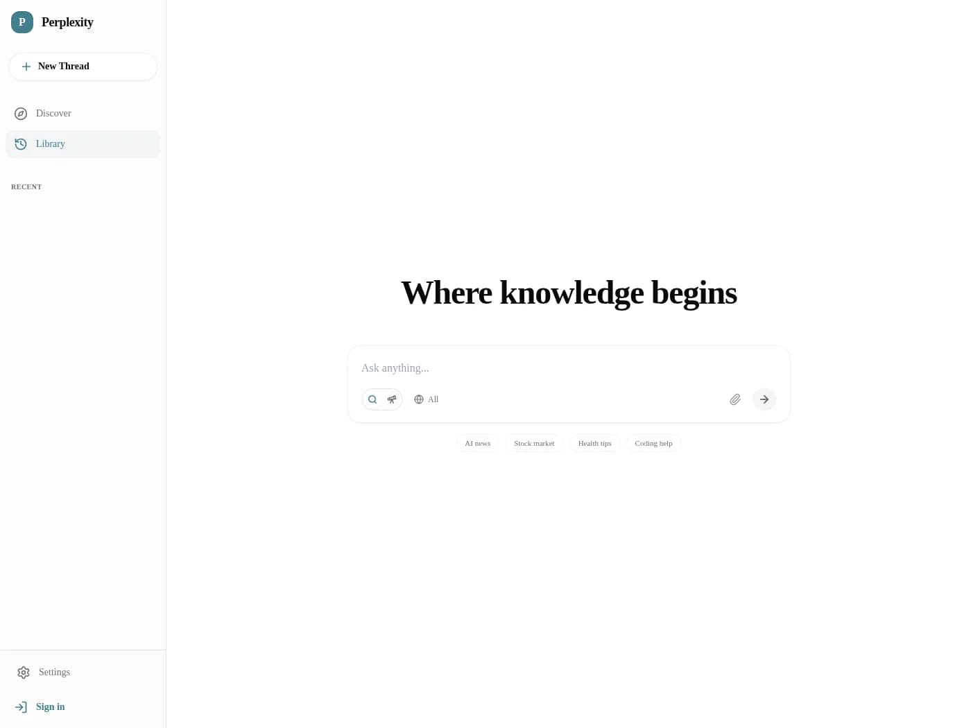 Perplexity Web Clone