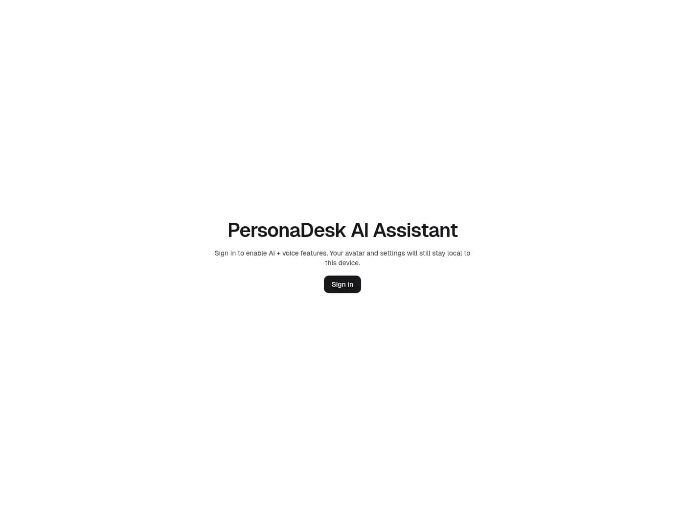 PersonaDesk AI Assistant