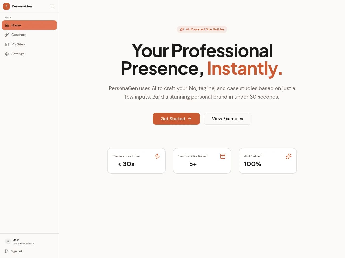 PersonaGen Site Builder