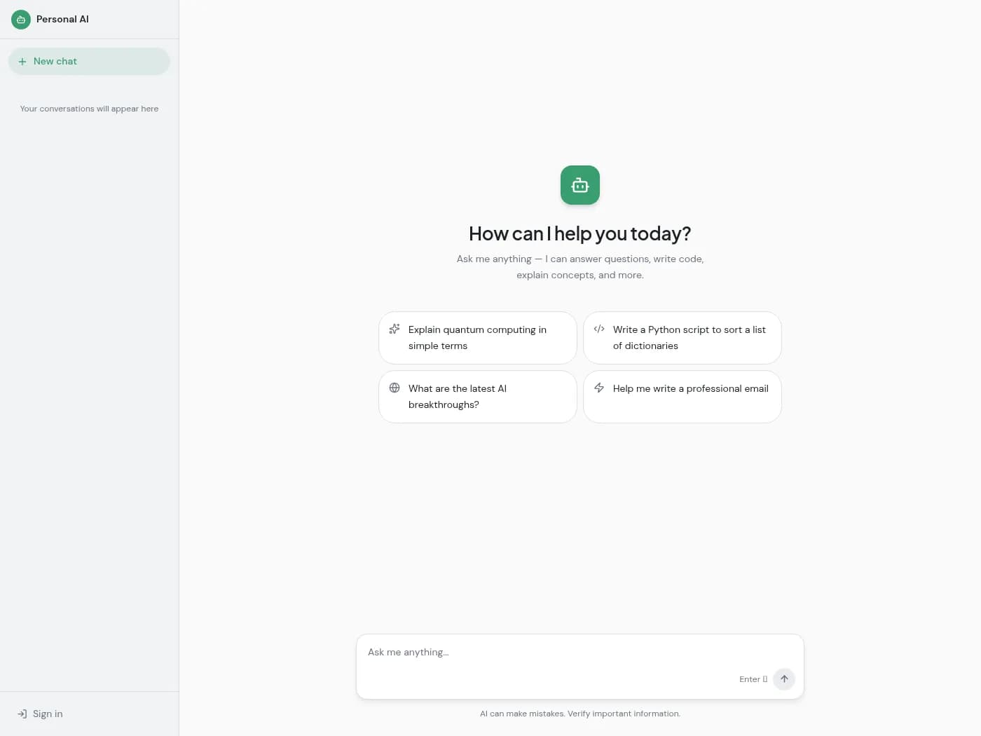 Personal AI Chatbot