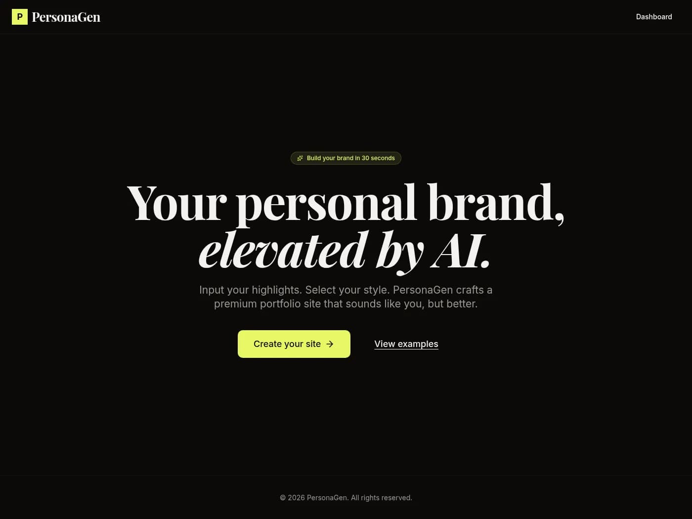 PersonaGen Website Creator