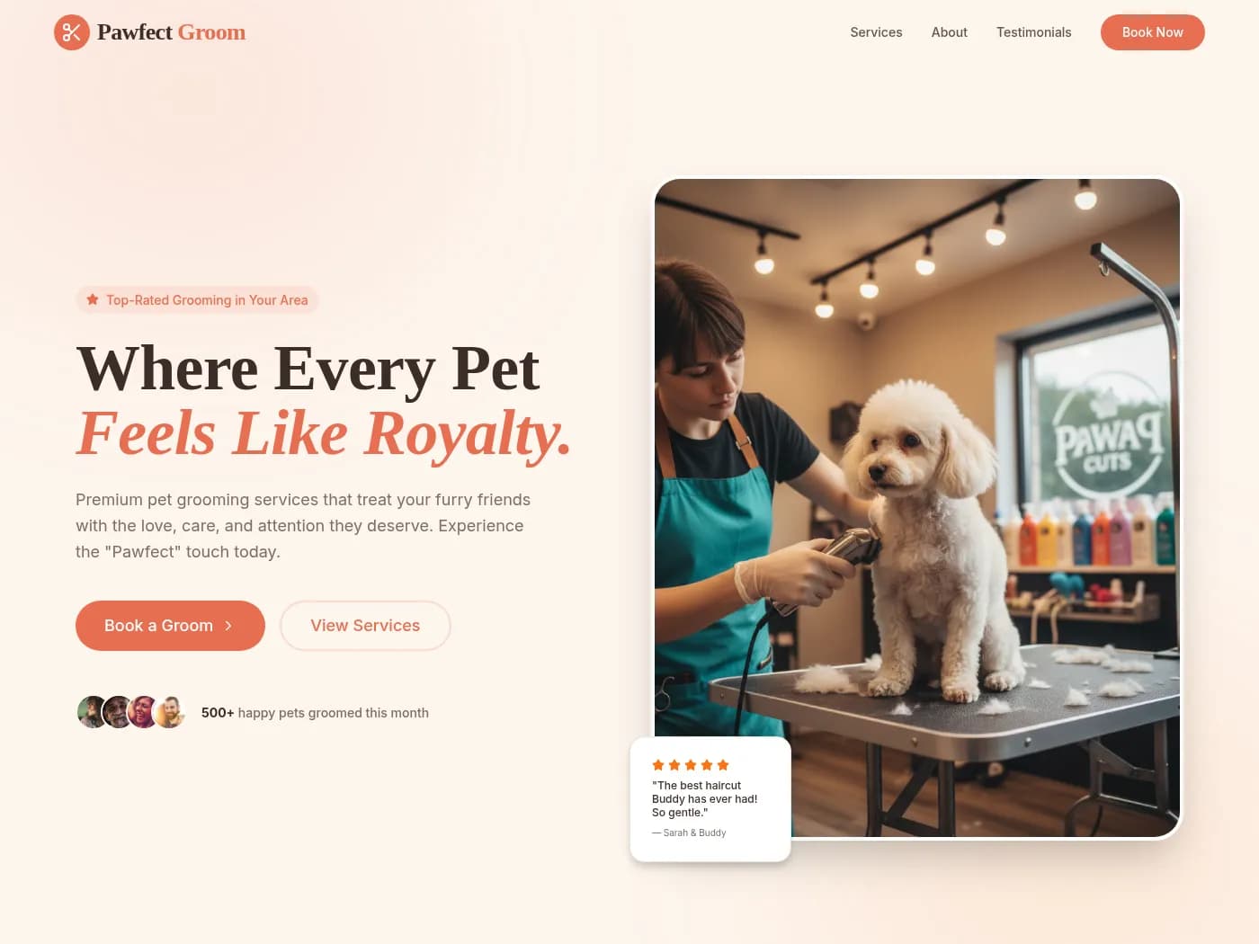 Pawfect Groom Landing