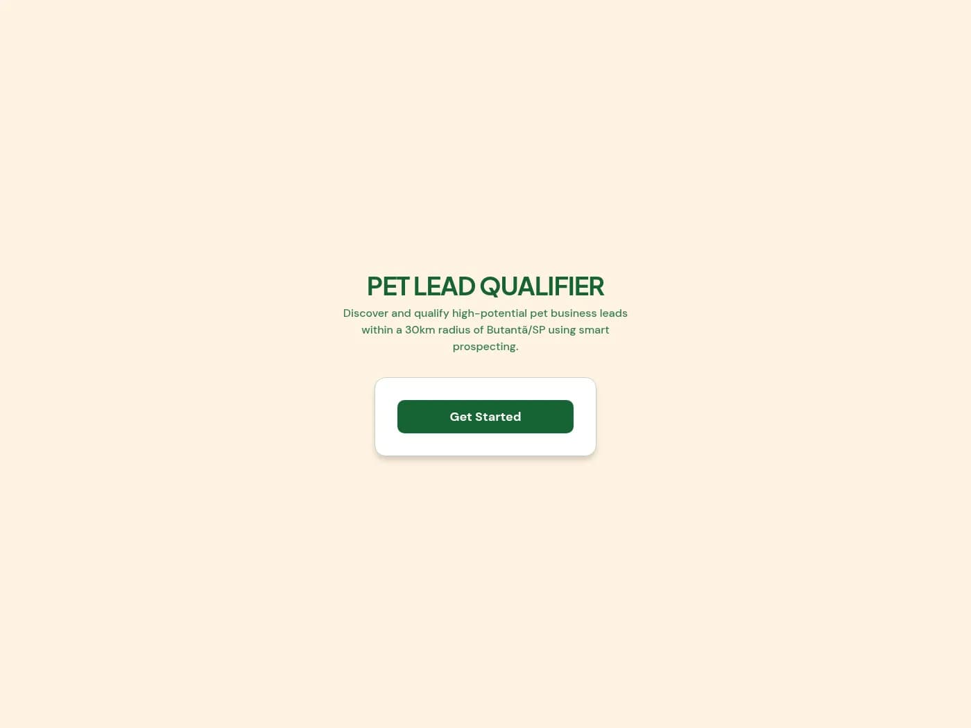 Pet Lead Qualifier App