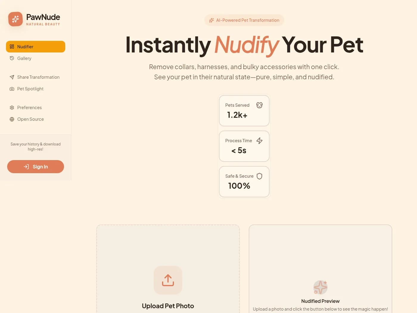 Pet Photo Nudifier