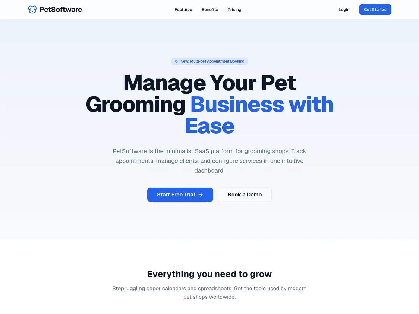 PetSoftware Grooming Manager