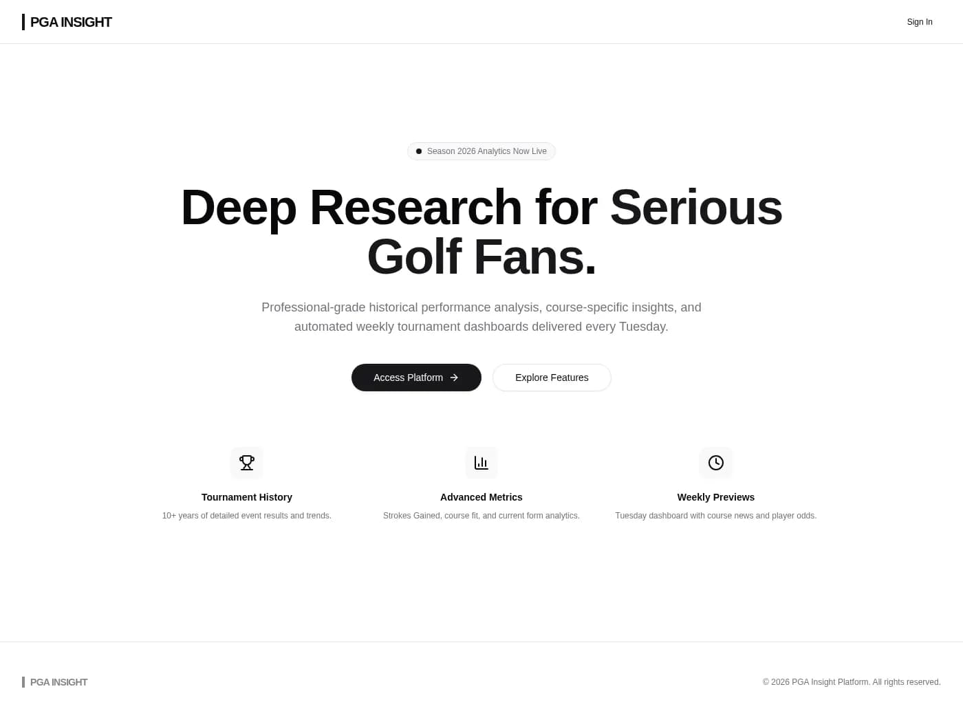 PGA Insight Platform