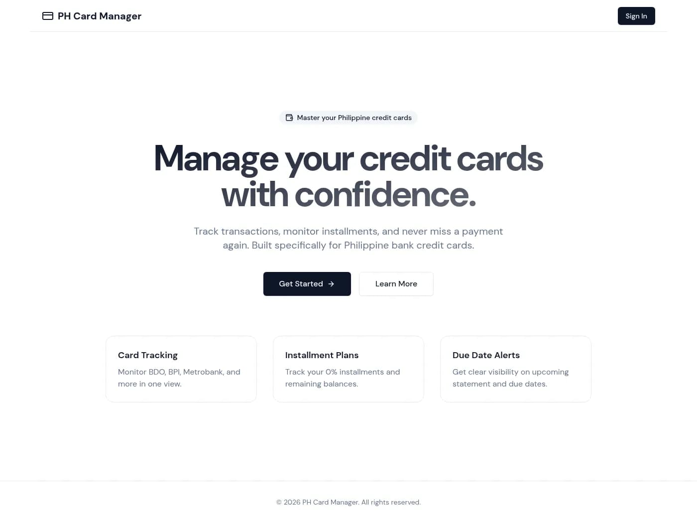 PH Credit Card Manager