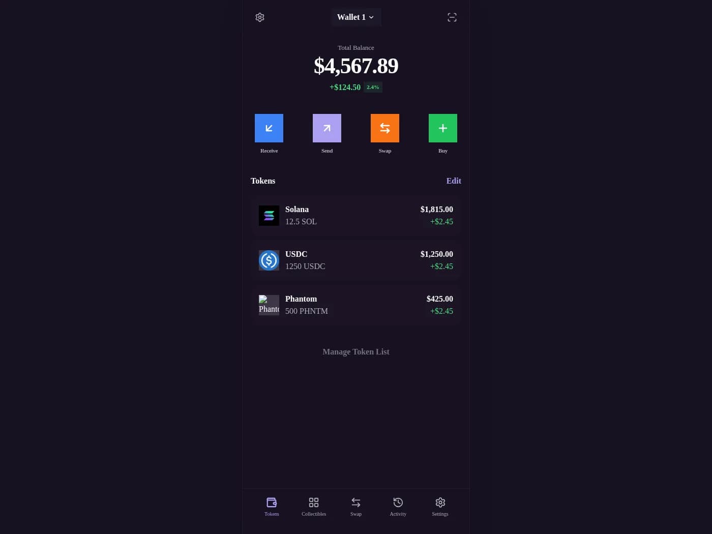 Phantom Spoof Wallet