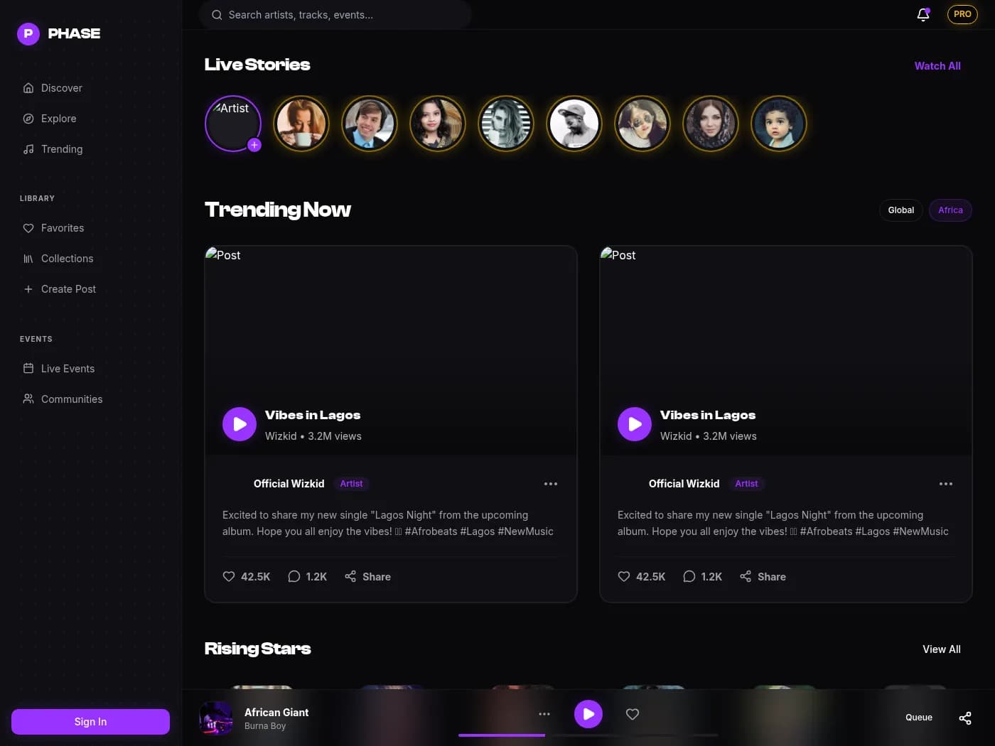 Phase Music Social Platform