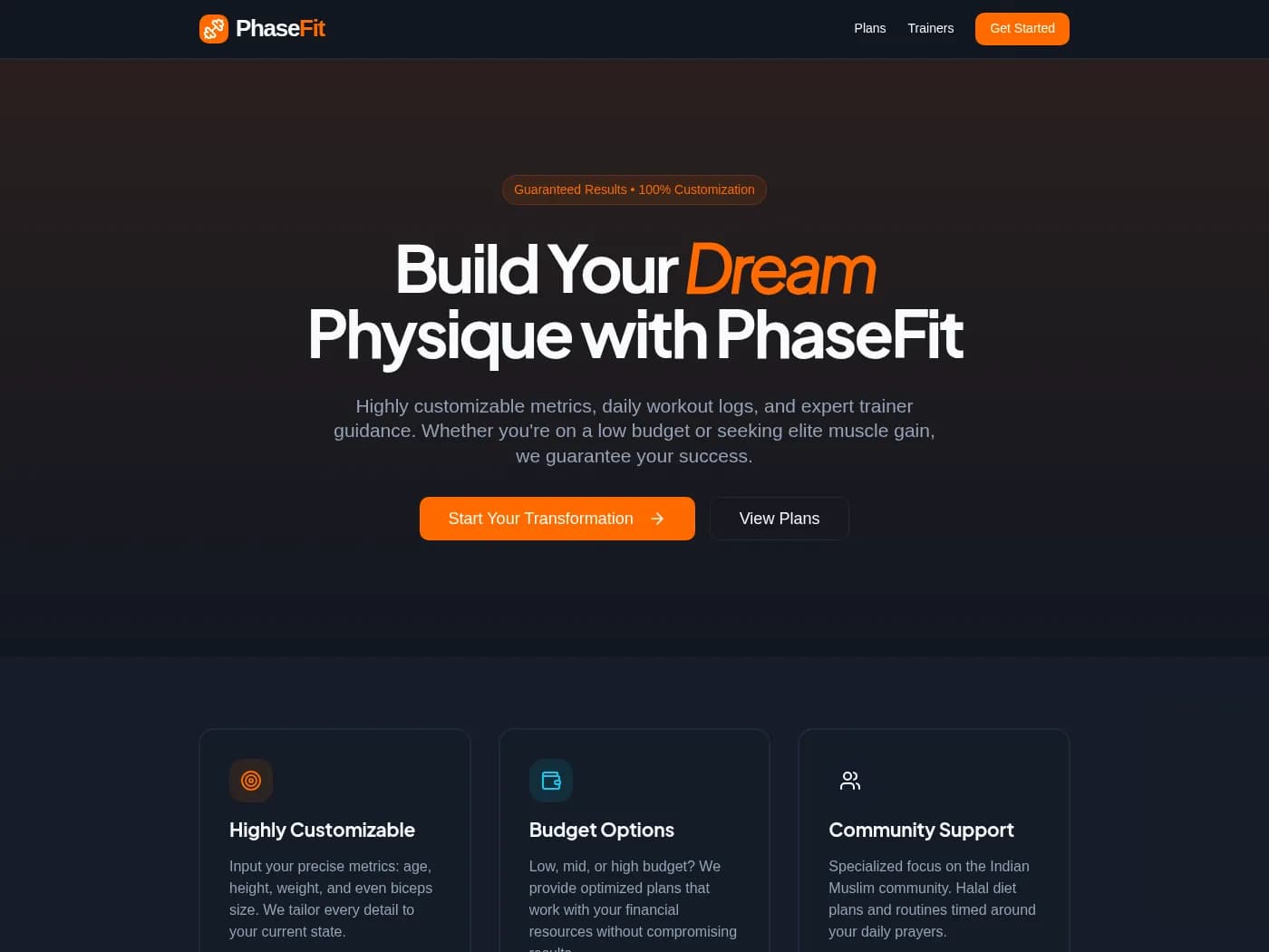 PhaseFit Custom Fitness Site