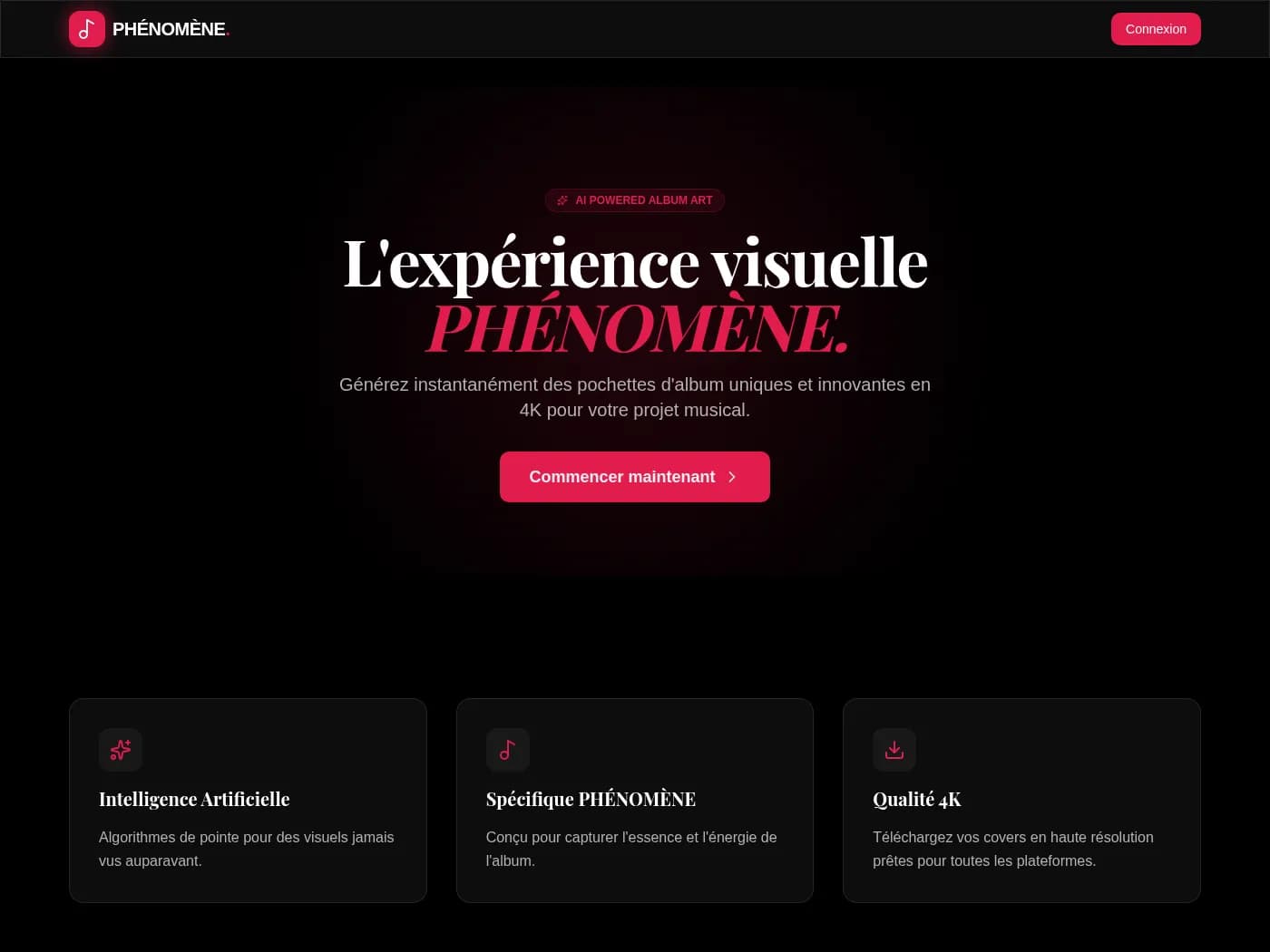 Phénomène Album Cover Maker