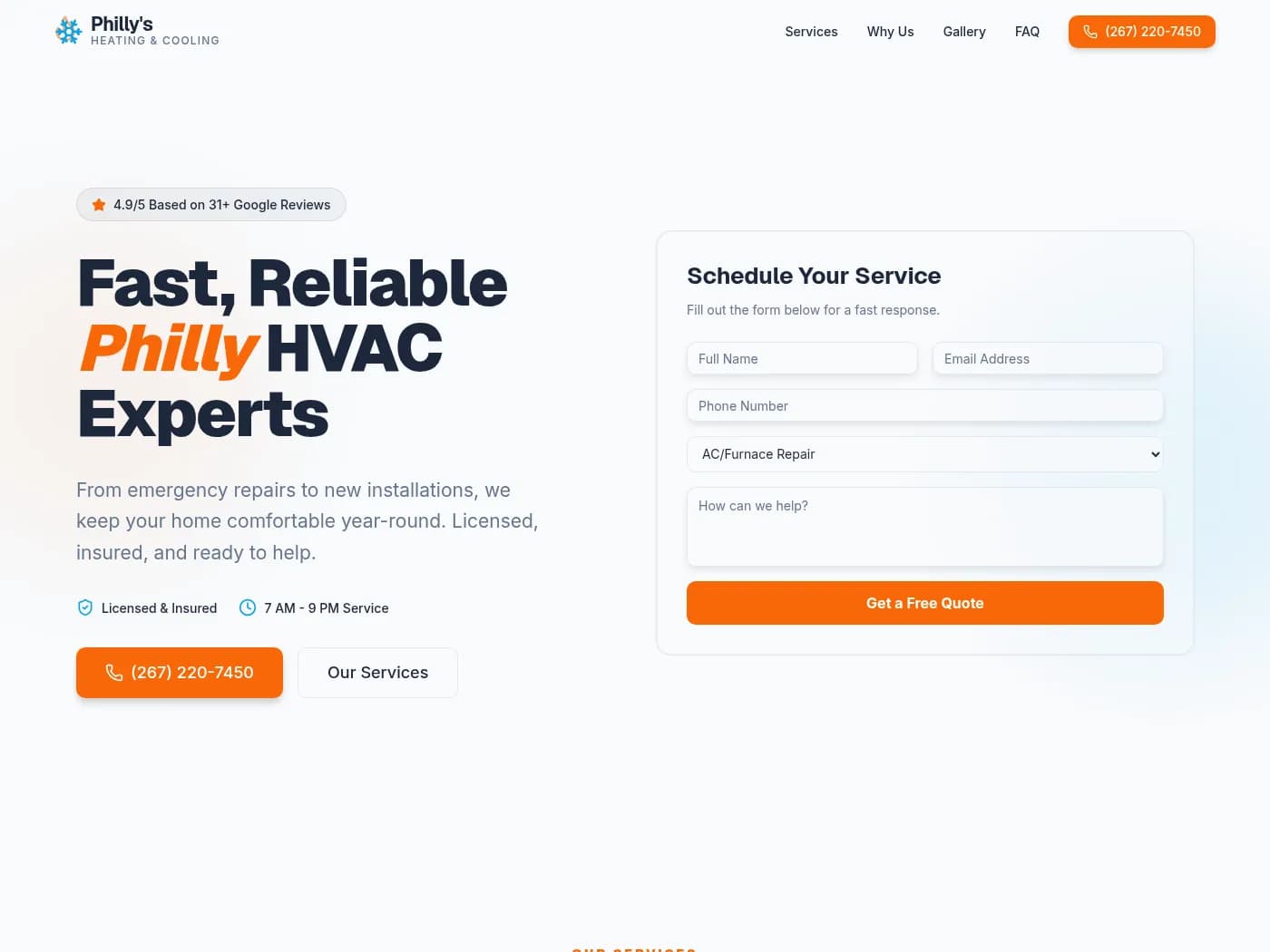 Philly HVAC Web Presence