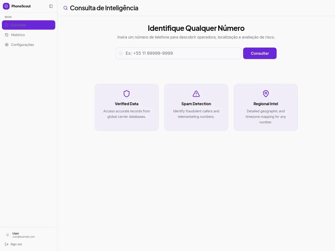 Phone Data Lookup Site