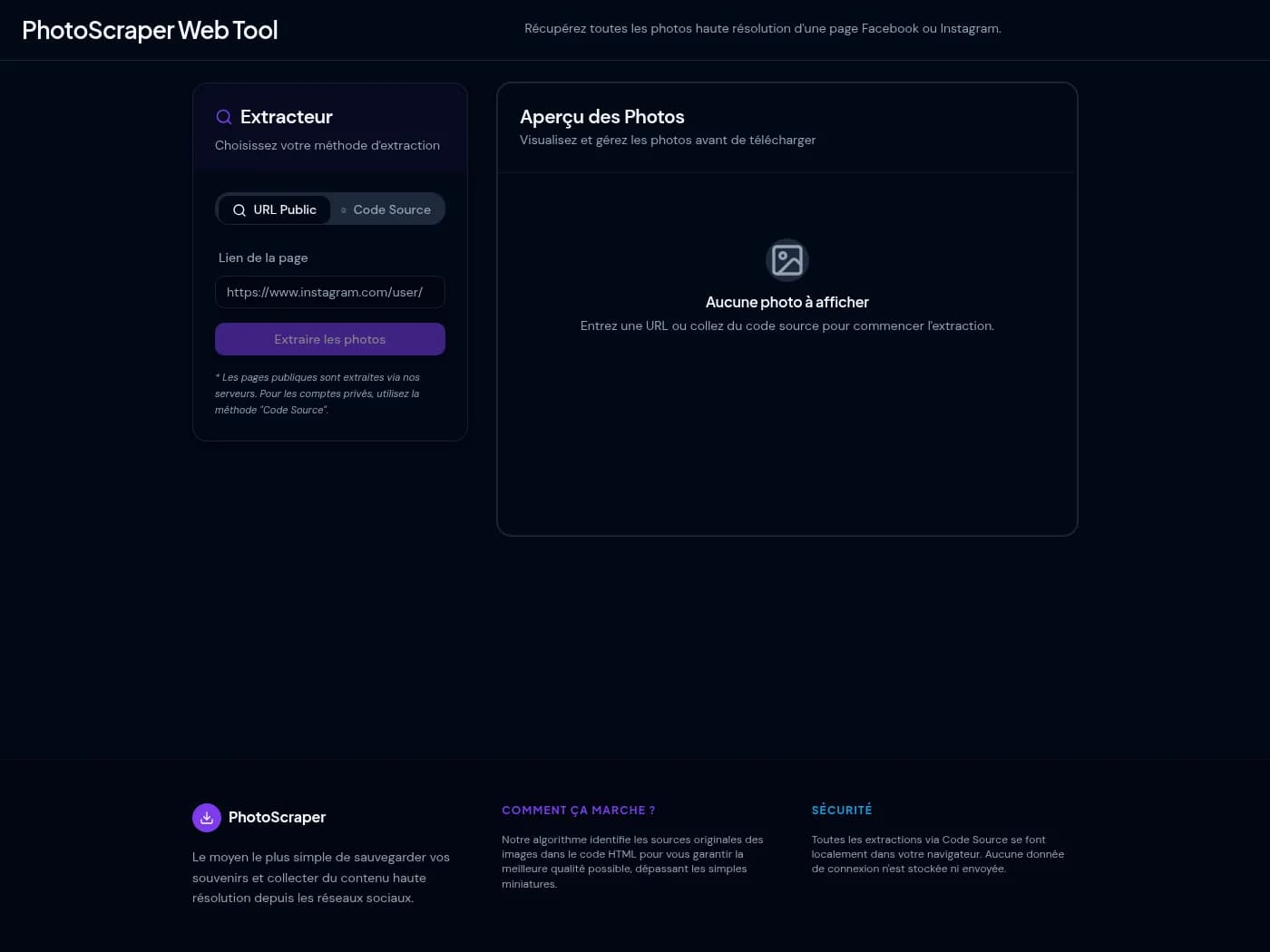PhotoScraper Web Tool