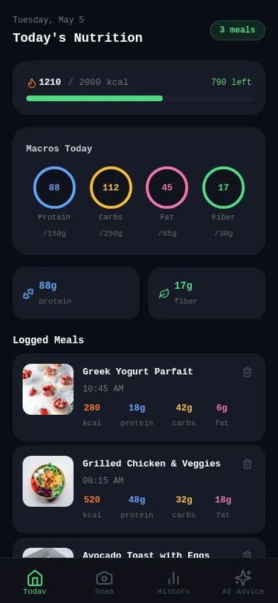 SnapMeal Nutrition Tracker