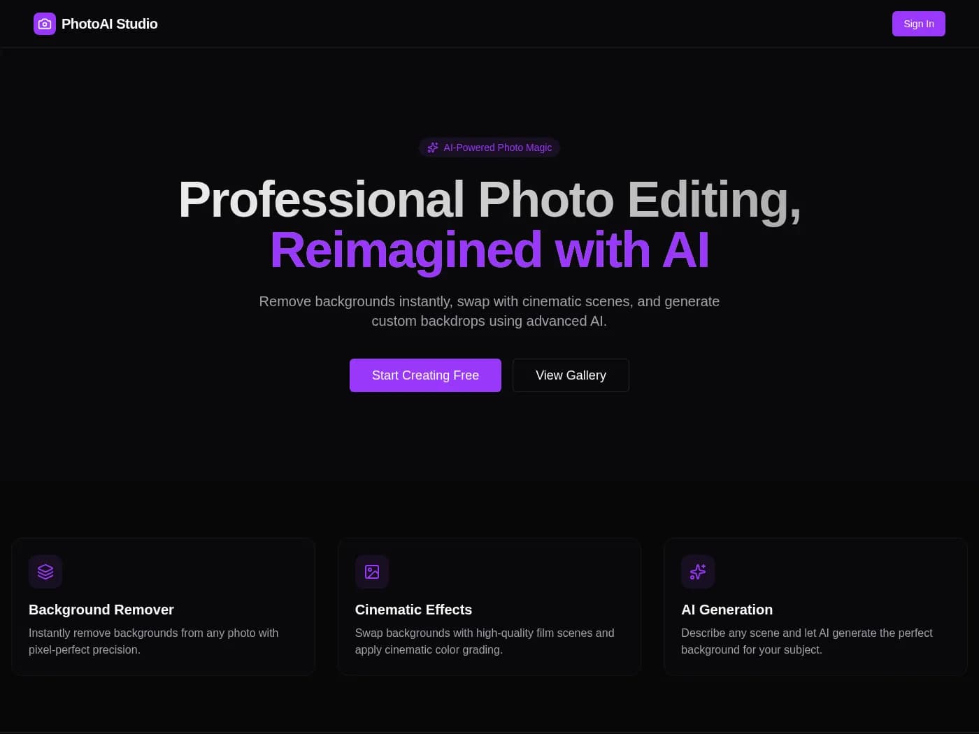 PhotoAI Background Studio