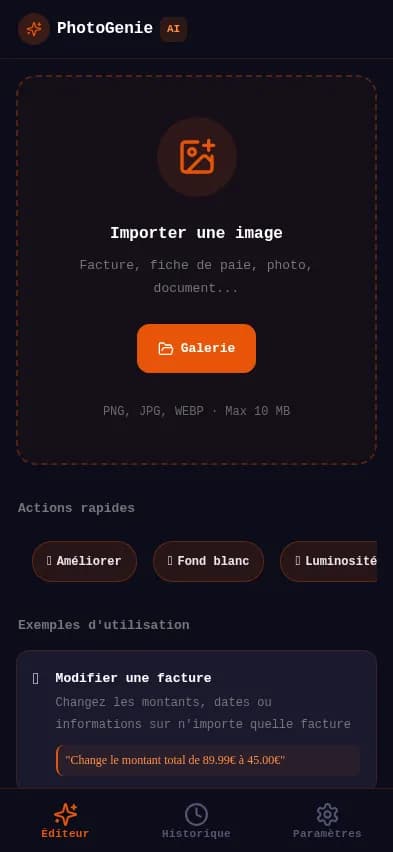 PhotoGenie AI Editor