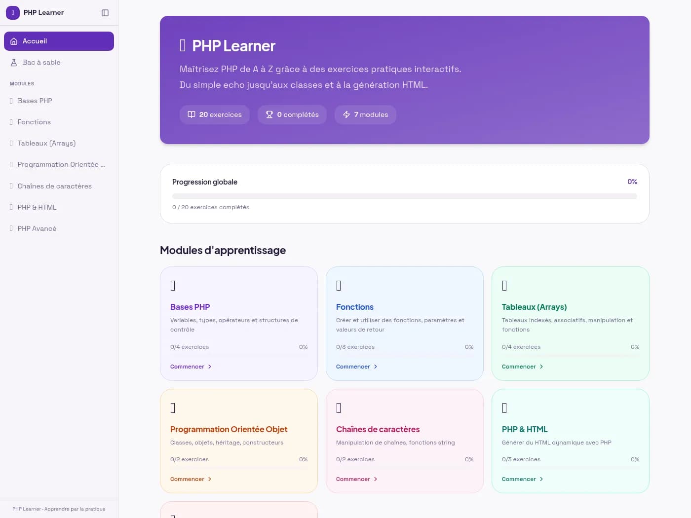 PHP Learner Platform