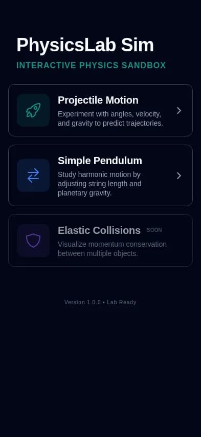 PhysicsLab Sim App