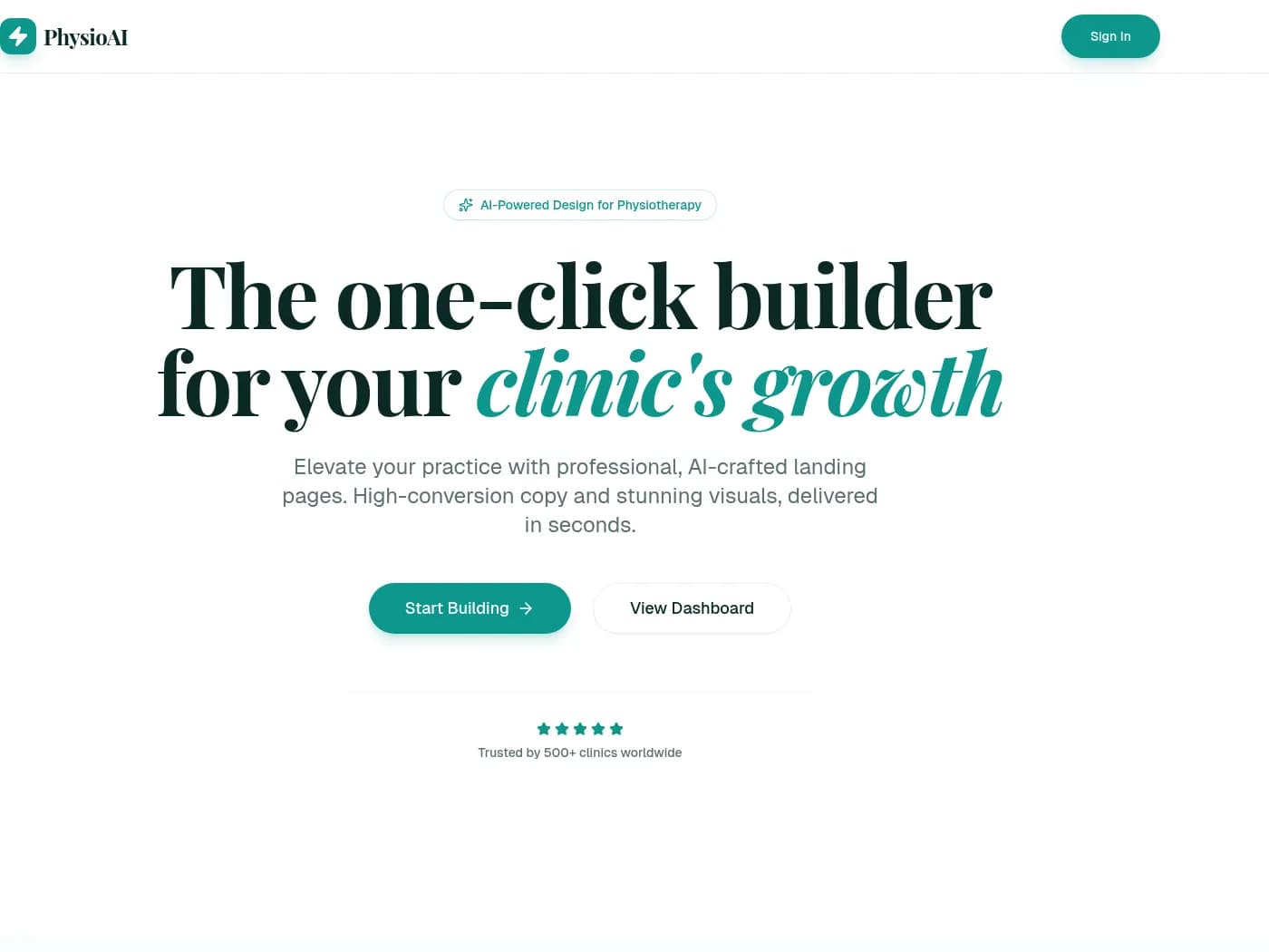 Physio AI Landing Pages
